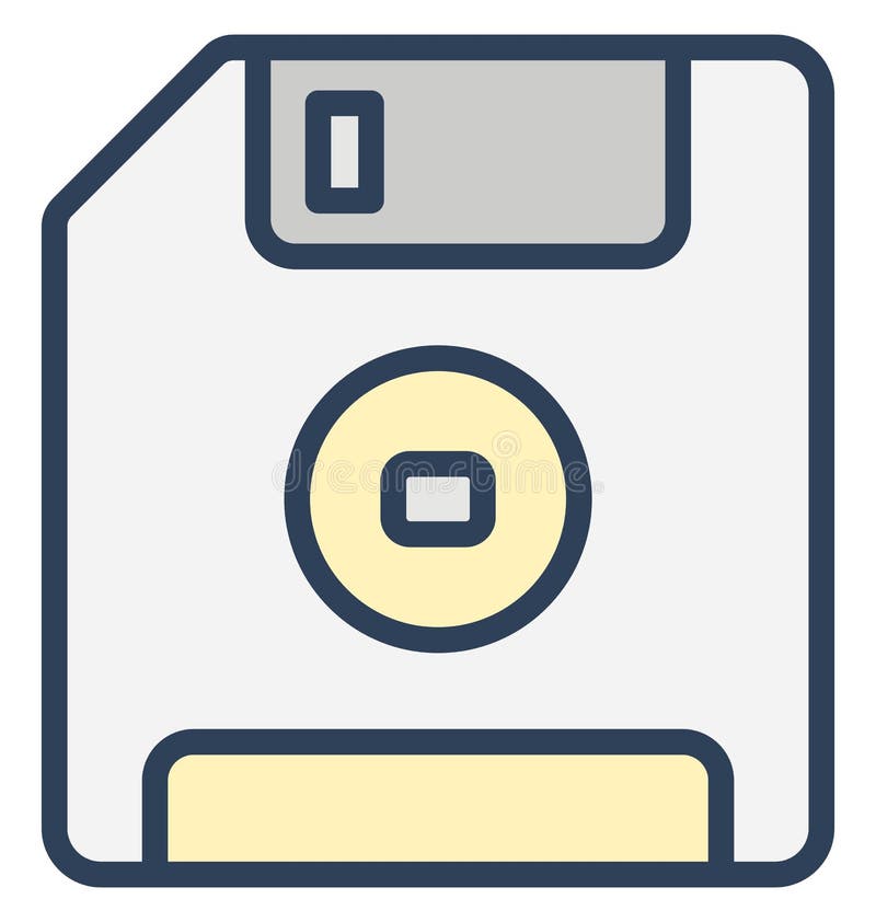 Diskette, Floppy Isolated Vector Icon that Can Be Easily Edited in Any ...