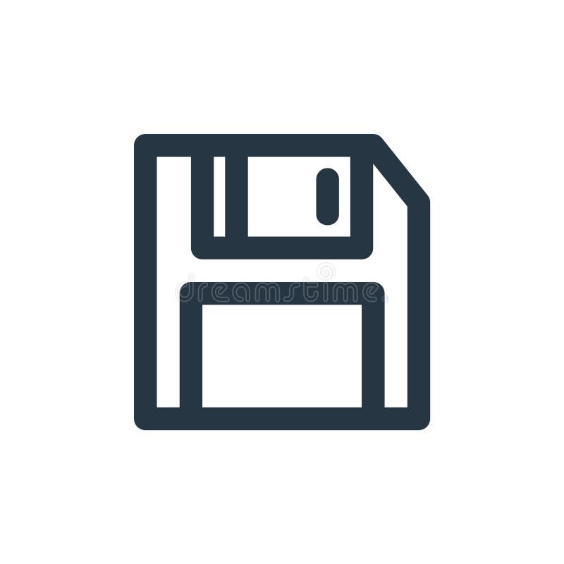 Diskette Icon Vector from Vintage Concept. Thin Line Illustration of ...