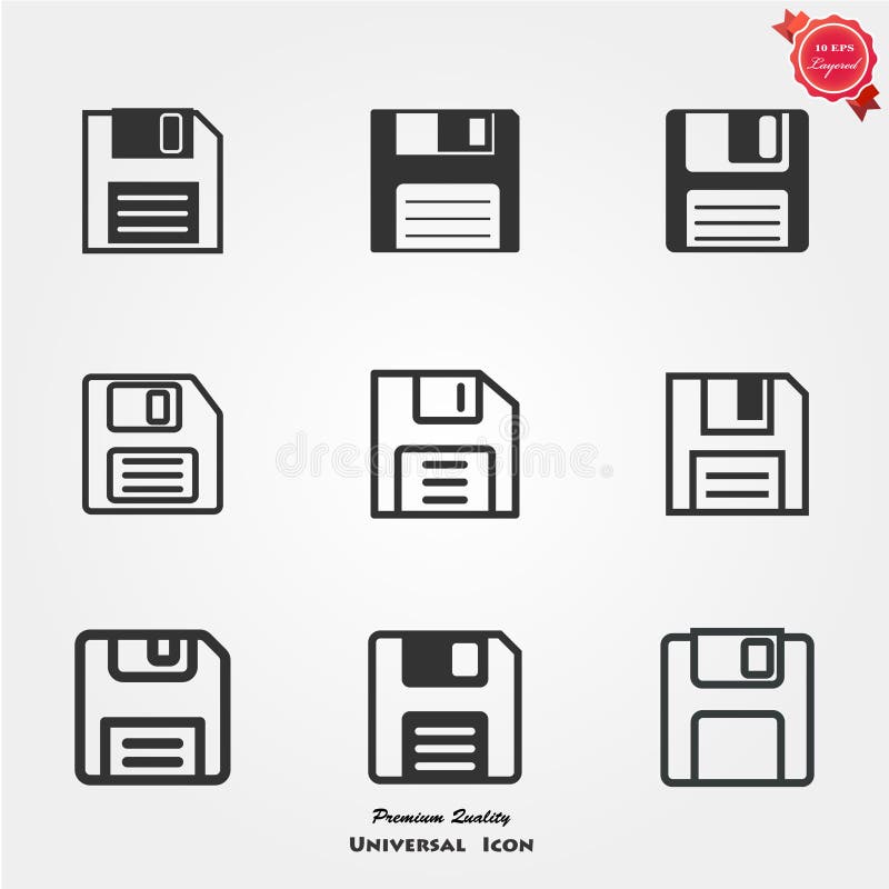 Diskette icons stock vector. Illustration of design - 100183754