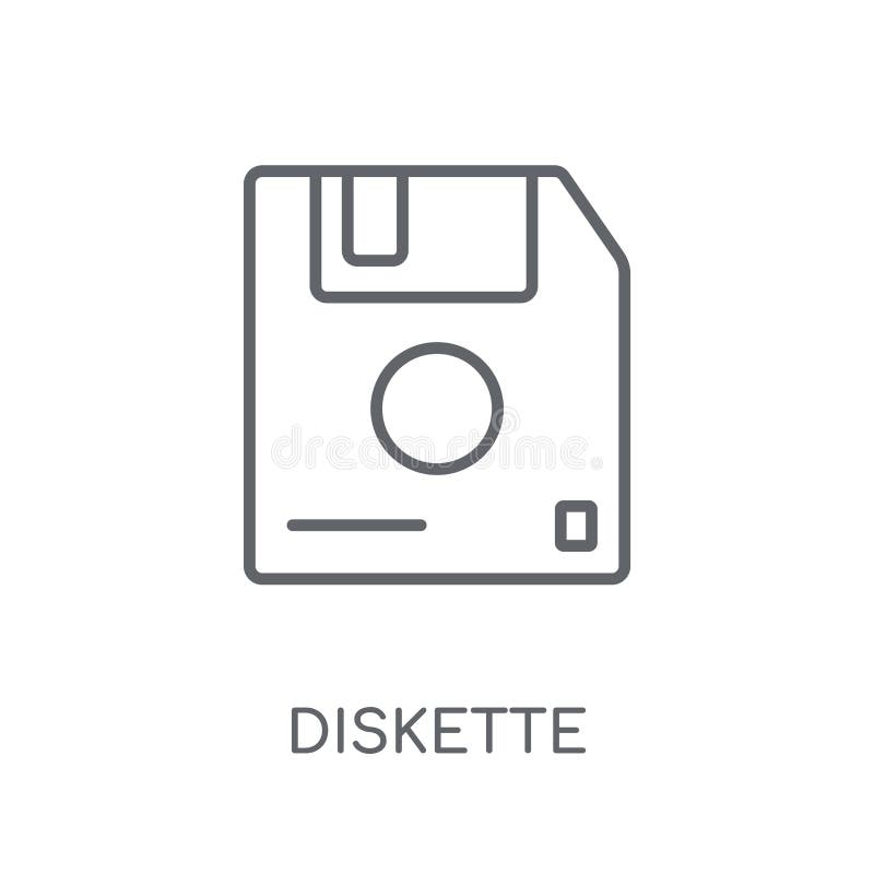 Diskette Linear Icon. Modern Outline Diskette Logo Concept on Wh Stock ...