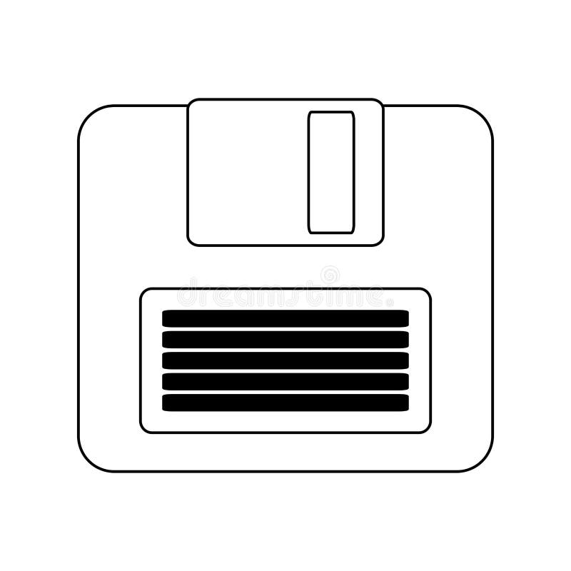 Diskette Save Symbol Isolated in Black and White Stock Vector ...