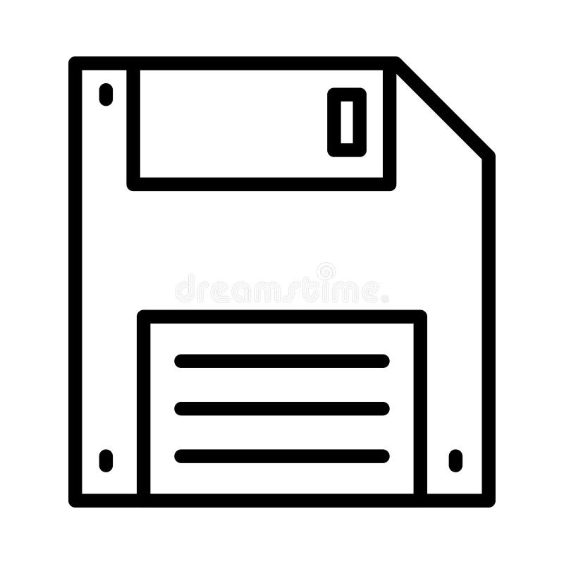 Diskette Thin Line Icon. Floppy Disk Vector Illustration Isolated on ...