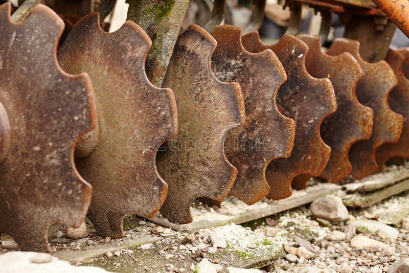 Farming Disks. Farm Tractor Preparing The Soil Stock Photo - Image of ...