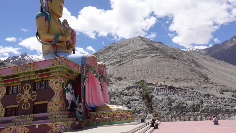 Diskit Monastery is the Largest Monastery in Ladakh, India. Stock Video ...