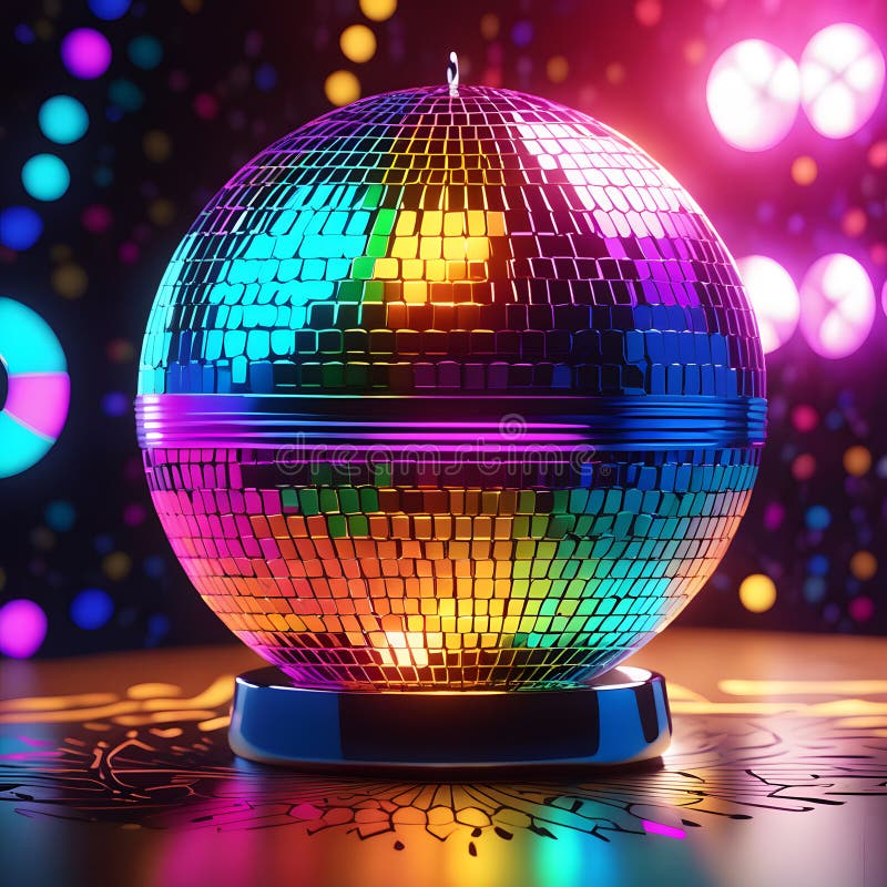 Disco Ball, AI-Generatet stock illustration. Illustration of party ...