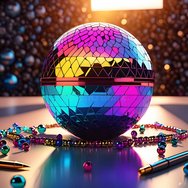 Disco Ball, AI-Generatet stock illustration. Illustration of celebrate ...