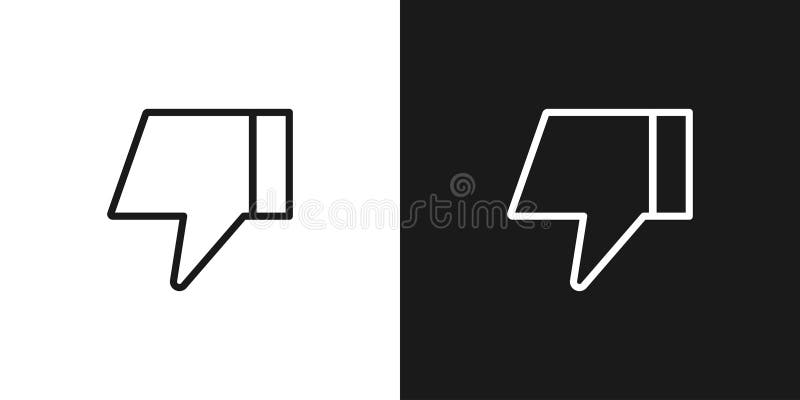 Dislike Hand Design Icon Isolated on Black and White. Vector Stock ...