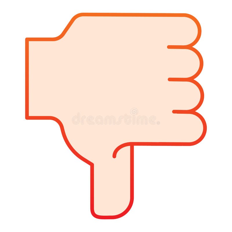Dislike Hand Line Icon. Thumb Down Vector Illustration Isolated on ...