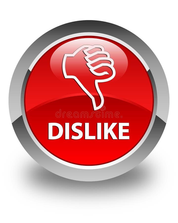 Dislike Glossy Red Round Button Stock Illustration - Illustration of ...