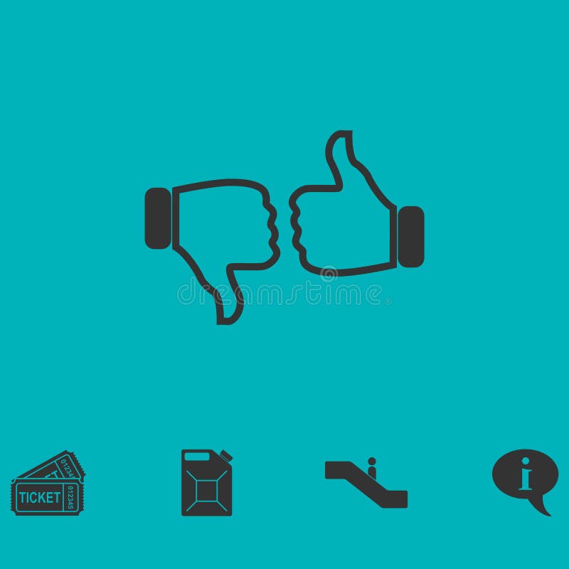 Dislike like icon flat stock vector. Illustration of gift - 138309439