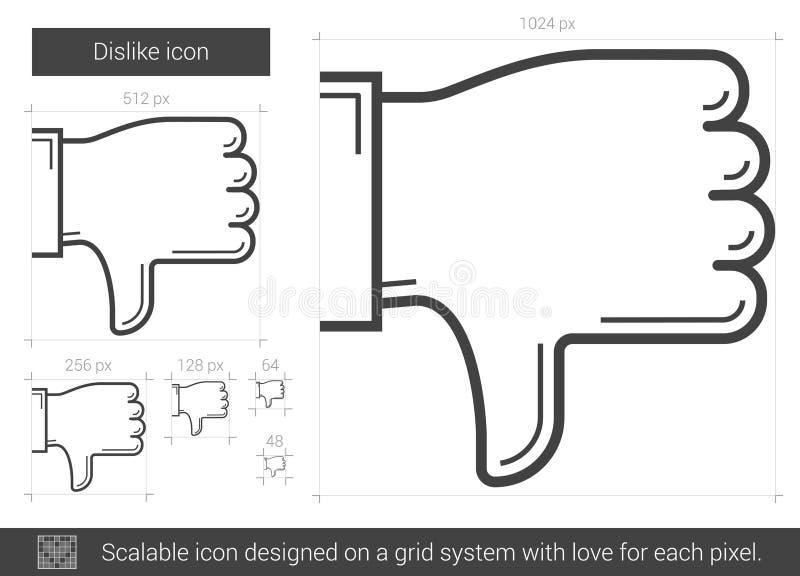 Dislike line icon. stock vector. Illustration of media - 77107826