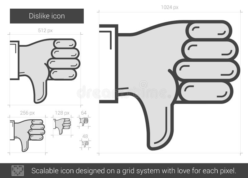 Dislike line icon. stock vector. Illustration of media - 77107826