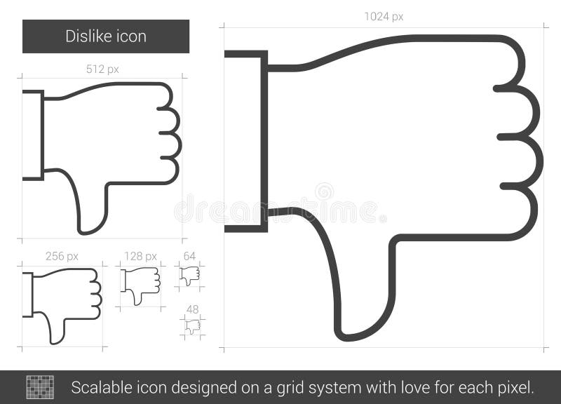 Dislike line icon. stock vector. Illustration of choice - 94420832