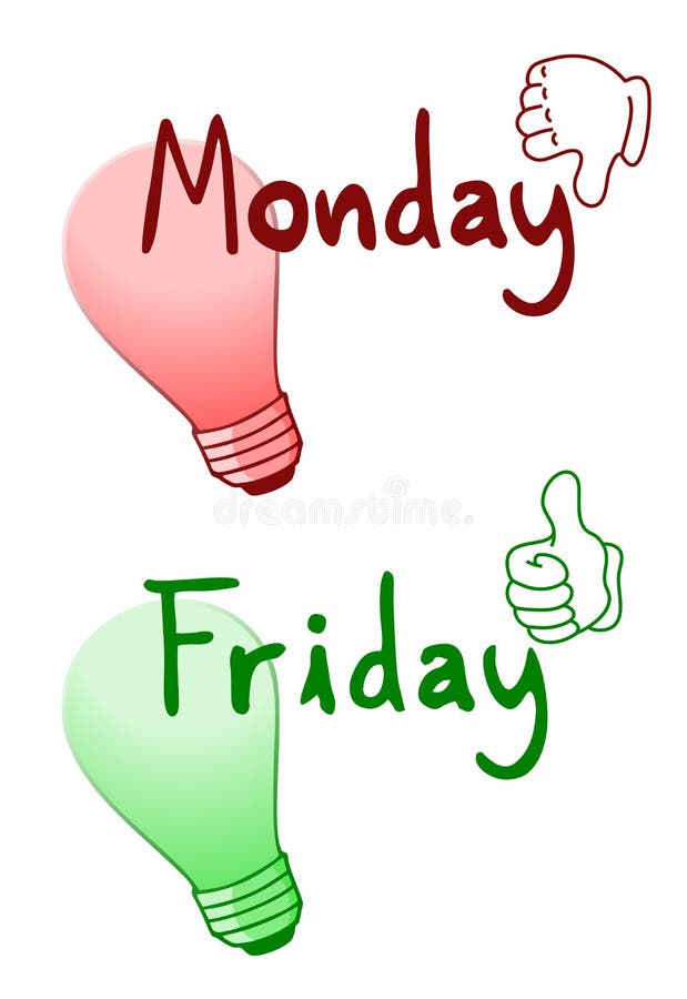 Dislike Monday and Like Friday Stock Vector - Illustration of symbols ...