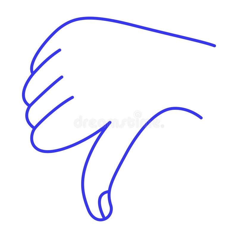Dislike Sign. Hand Gesture Doodle Icon Stock Vector - Illustration of ...