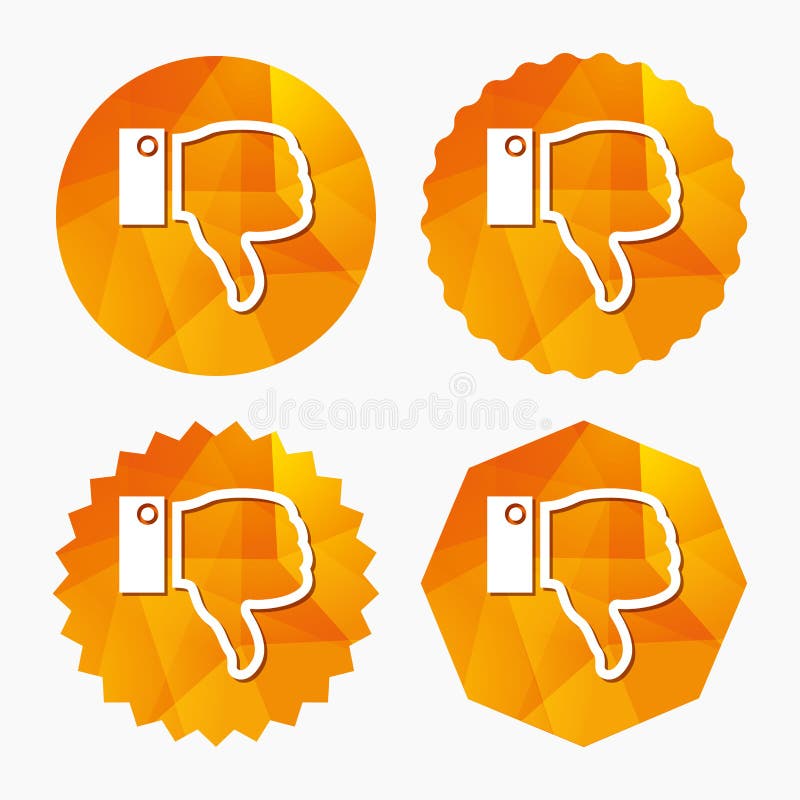 Dislike Sign Icon. Hand Finger Down Symbol. Stock Vector - Illustration ...
