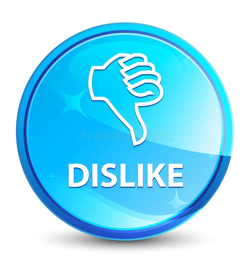 Dislike Splash Natural Blue Round Button Stock Illustration ...
