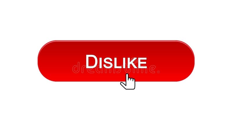 Dislike Web Interface Button Clicked with Mouse Cursor, Red Color, Online Stock Illustration ...