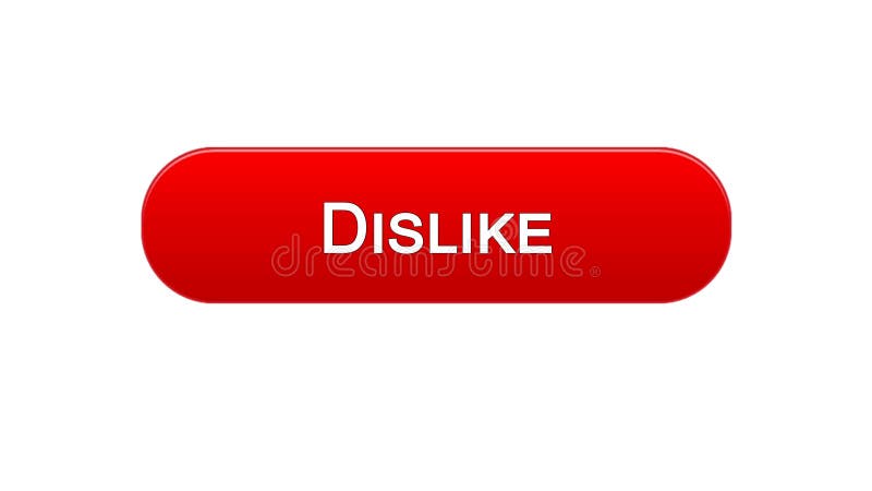 Dislike Web Interface Button Red Color, Social Network Application ...