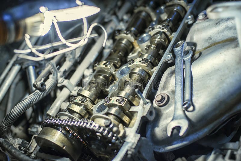 Car Engine with Shallow Depth of Field Stock Image - Image of power ...