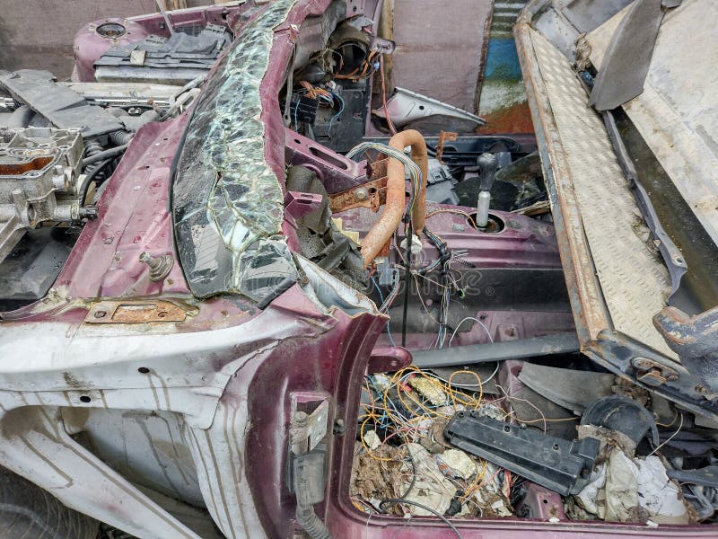 Dismantled Car, Removed from Service. Damaged Car Stock Photo - Image ...