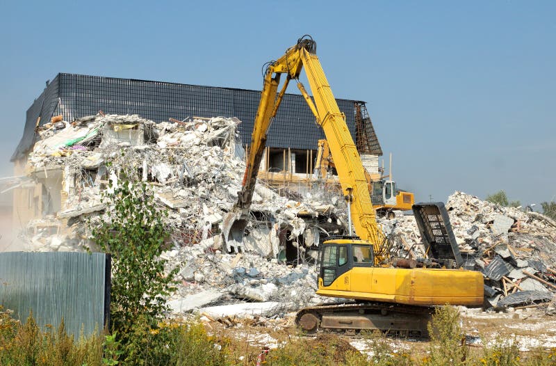 Dismantling of Concrete Structures Stock Image - Image of debris ...