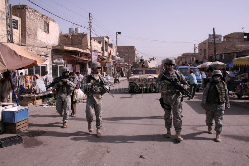 Dismounted Military Police Patrol Editorial Photo - Image of village ...
