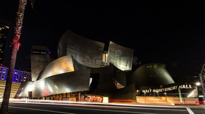 Disney concert hall editorial image. Image of night, shots - 75163385