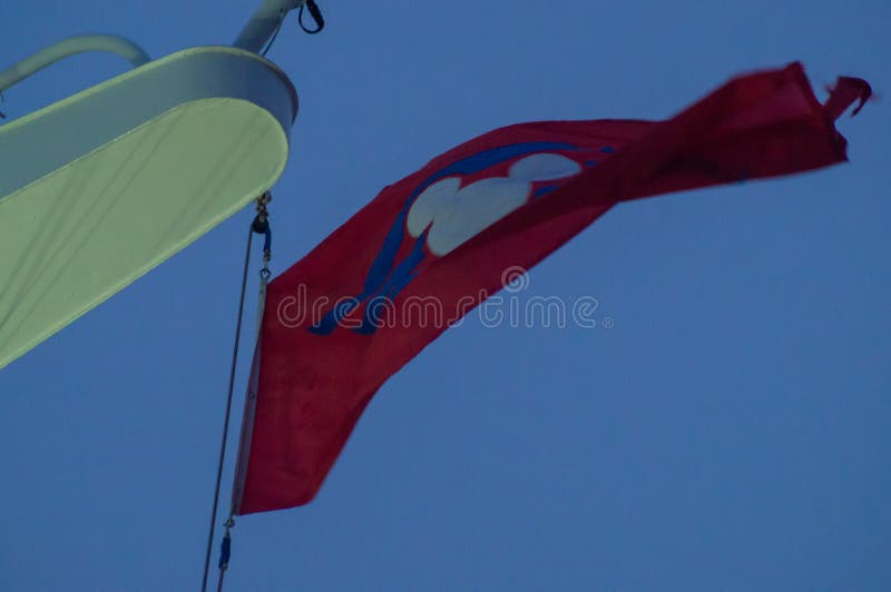 Disney cruise line flag editorial photo. Image of wind - 201414401