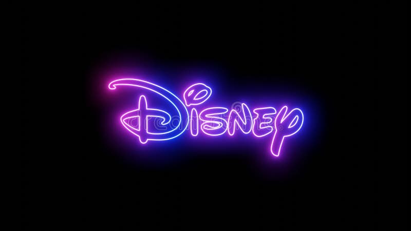 Disney Glowing Logo in Neon Light Neon Sign and Neon Light Concept ...
