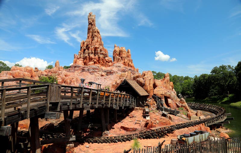 Disney Great Thunder Mountain Roller Coaster Ride Editorial Photo ...