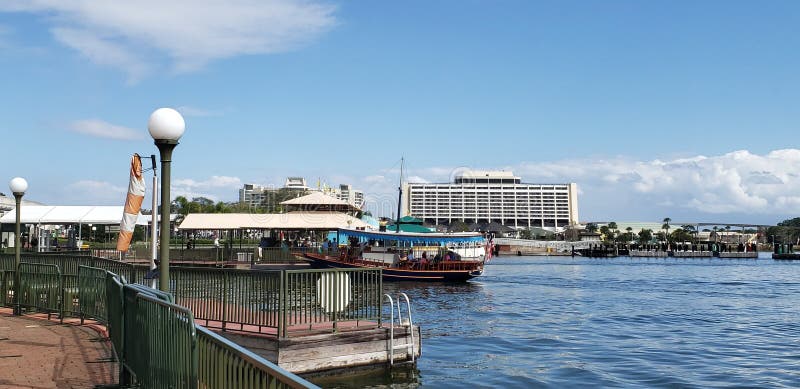 Disney Magic Kingdom pier editorial stock image. Image of disney ...