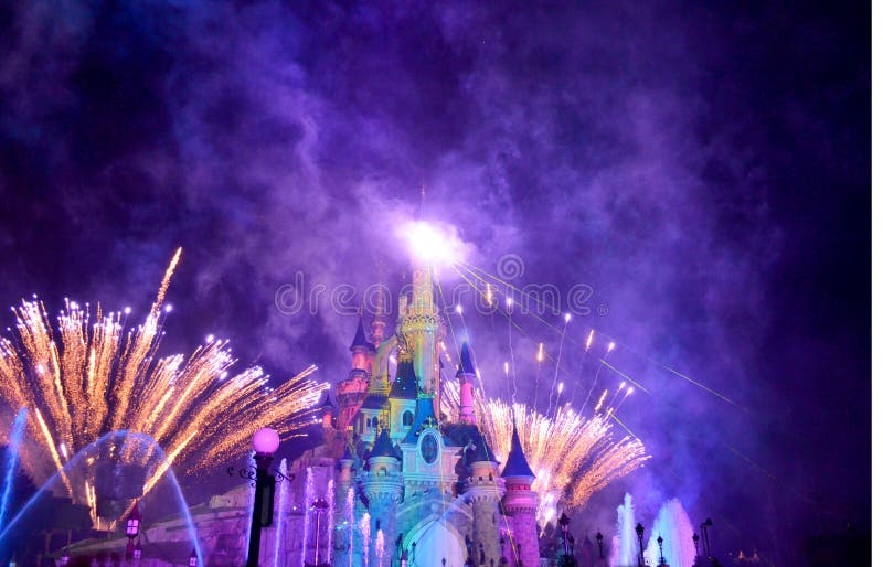 Disney`s Disney Castle at Night Editorial Photo - Image of editorial ...