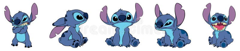 Disney Stitch Cartoon Character Set Editorial Stock Image ...
