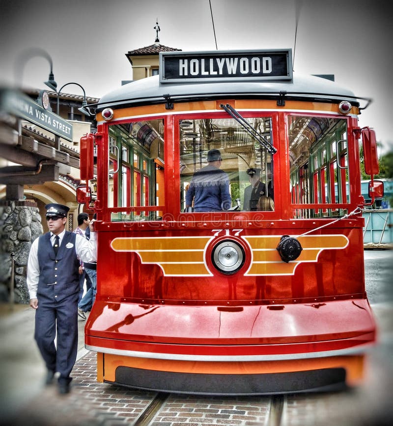 Disneyland California Riding the Trolley Fun Editorial Image - Image of ...