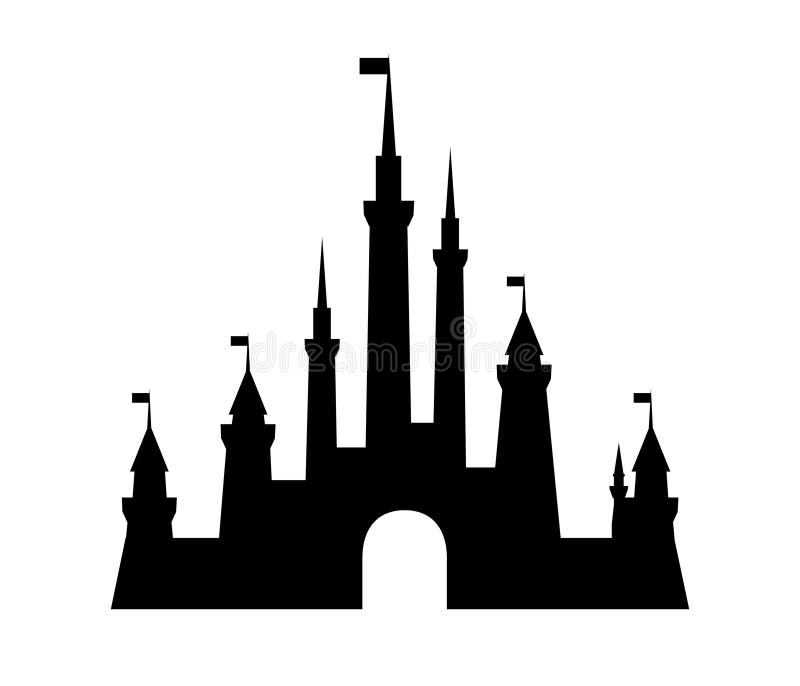 Disneyland Castle Silhouette Logo Disney Castle Vector Vector ...