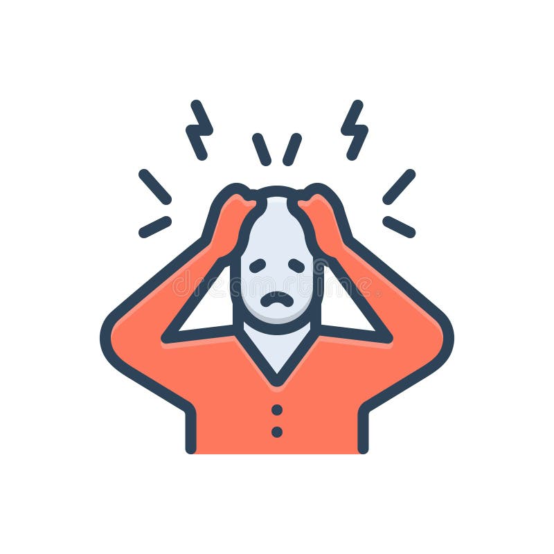 Color Illustration Icon for Disorder, Anxiety and Worry Stock ...