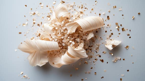 A Disordered Collection of Shredded Paper Scattered Across a Table ...