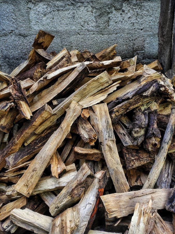 A Disordered Stack of Split Firewood Pieces Stock Image - Image of ...