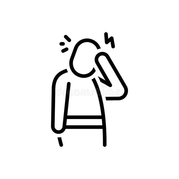 Black Line Icon for Disorders, Psychiatric and Anxiety Stock Vector ...