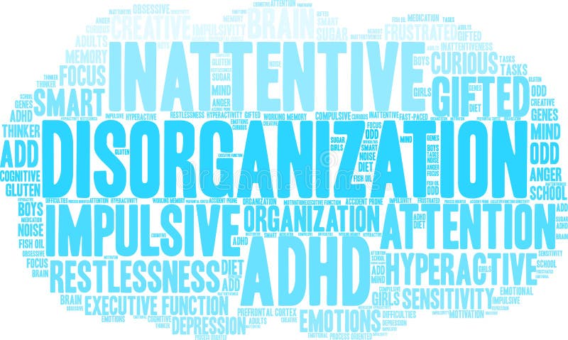 Disorganization Word Cloud stock illustration. Illustration of creative ...
