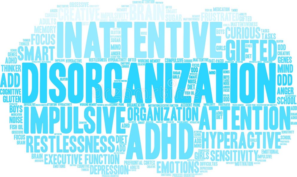 Disorganization Word Cloud stock illustration. Illustration of creative ...