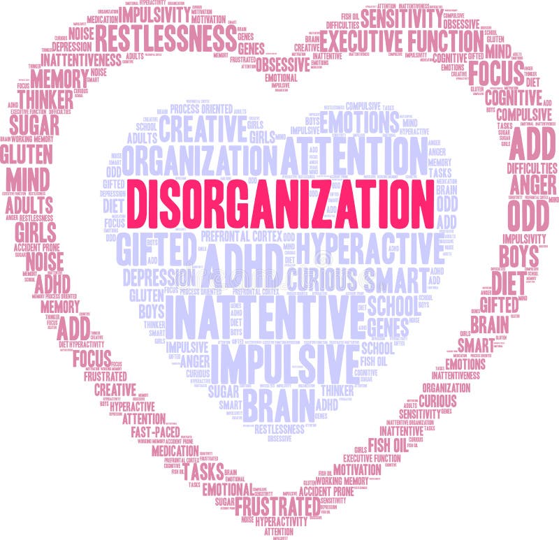 Disorganization Word Cloud stock vector. Illustration of creative ...