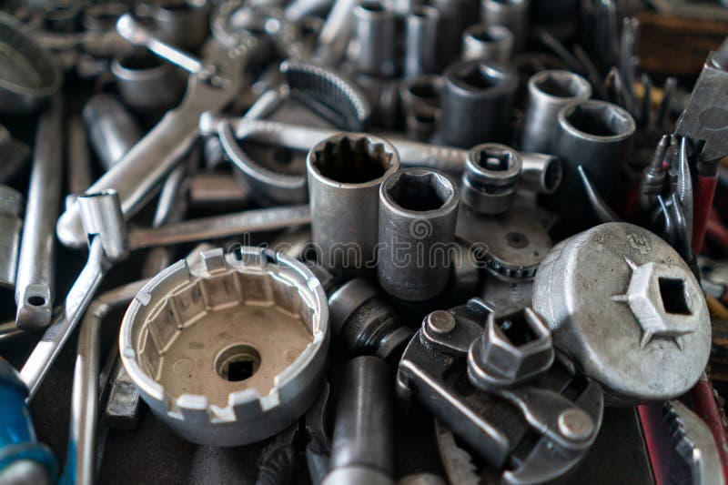 Disorganized Assortment Metal Tools Hardware Components Stock Photos - Free & Royalty-Free Stock ...