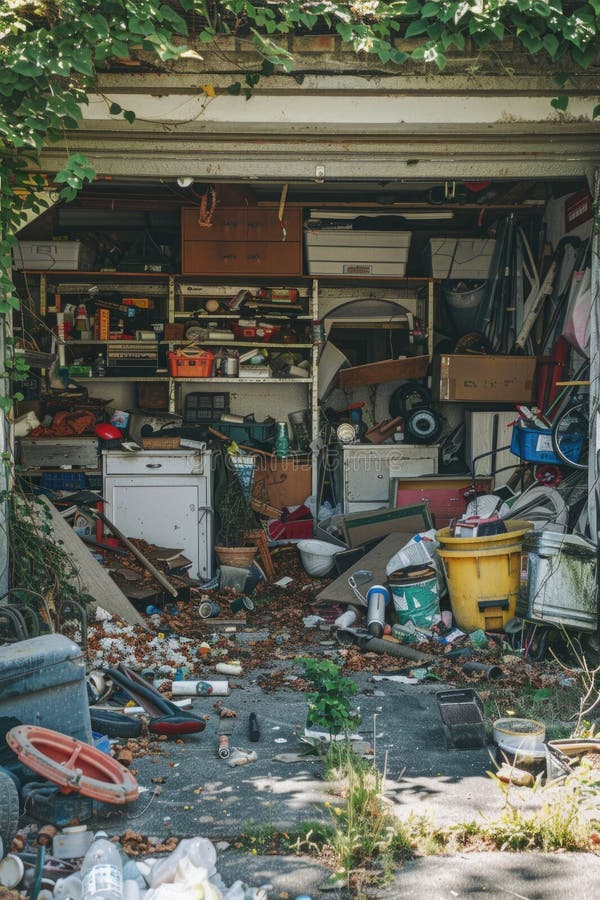 Disorganized Garage stock image. Image of junk, trash - 363172121