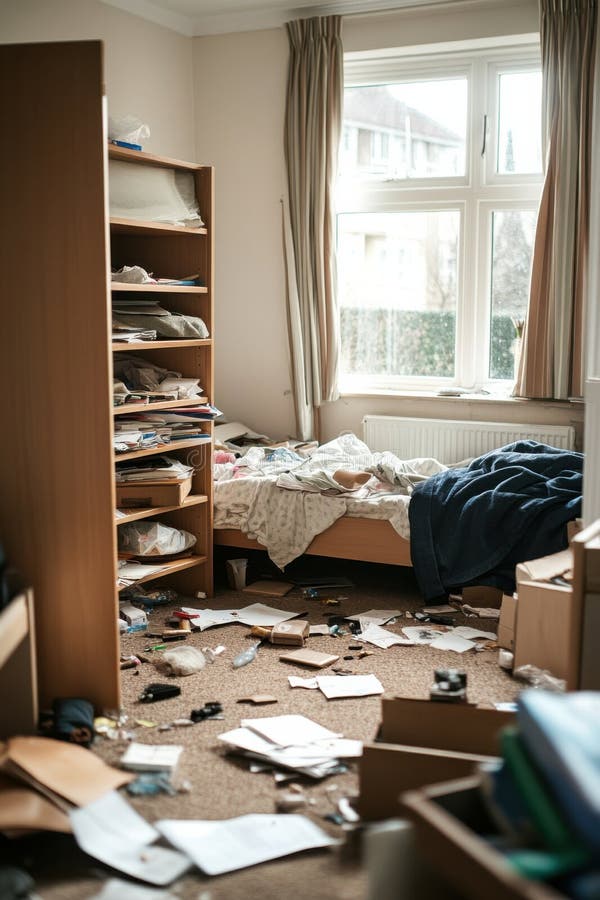 Disorganized Room Reflecting Chaos from a Missing daily Routine for a ...