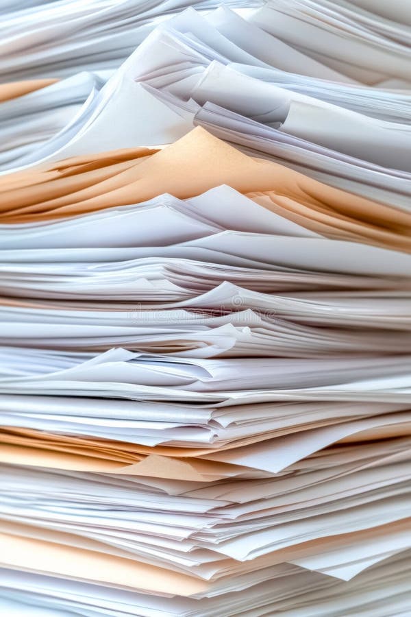 A Disorganized Stack of Financial Documents, with Papers Spilling Over ...