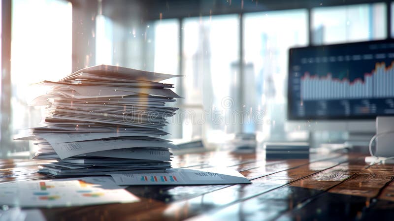 Stack Documents Files Office Setting Sunlight Stock Photos - Free ...
