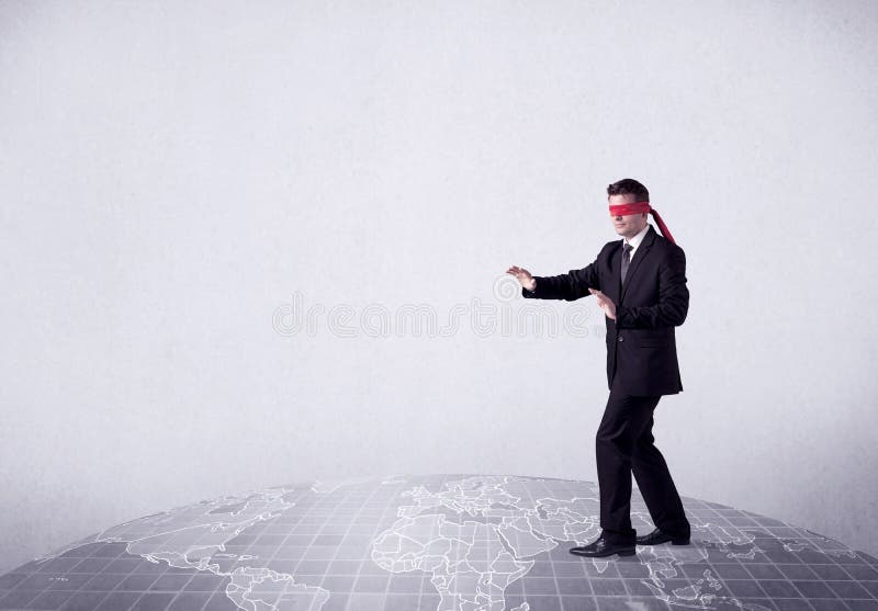 Disoriented Blindfolded Businessman Concept Stock Photo - Image of ...