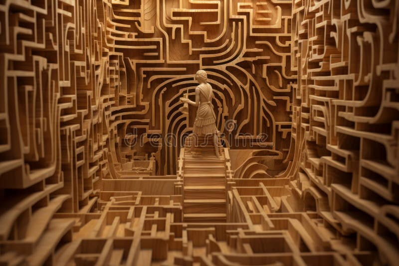 Disoriented Lost Man in Wooden Tangled Maze. Generate Ai Stock ... Disoriented Lost Man in Wooden Tangled Maze. Generate Ai Stock ...